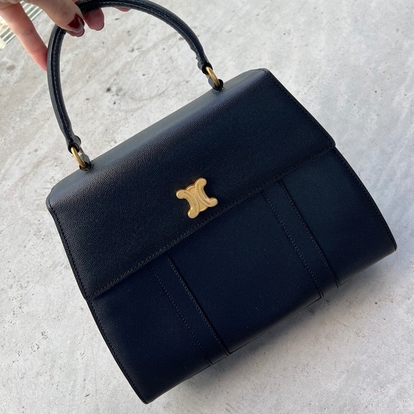 Celine | Bags | Authentic Vintage Celine Triomphe Top Handle Bag | Poshmark